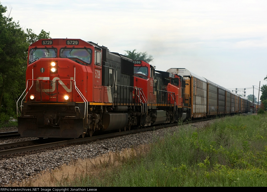 CN 5729 leads a westbound